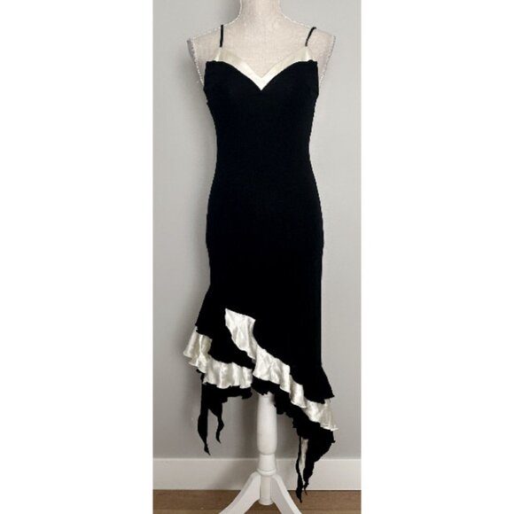 Ymayaba | Dresses | Womens Ymayaba Blackwhite Ruffle Bottom Dress | Poshmark